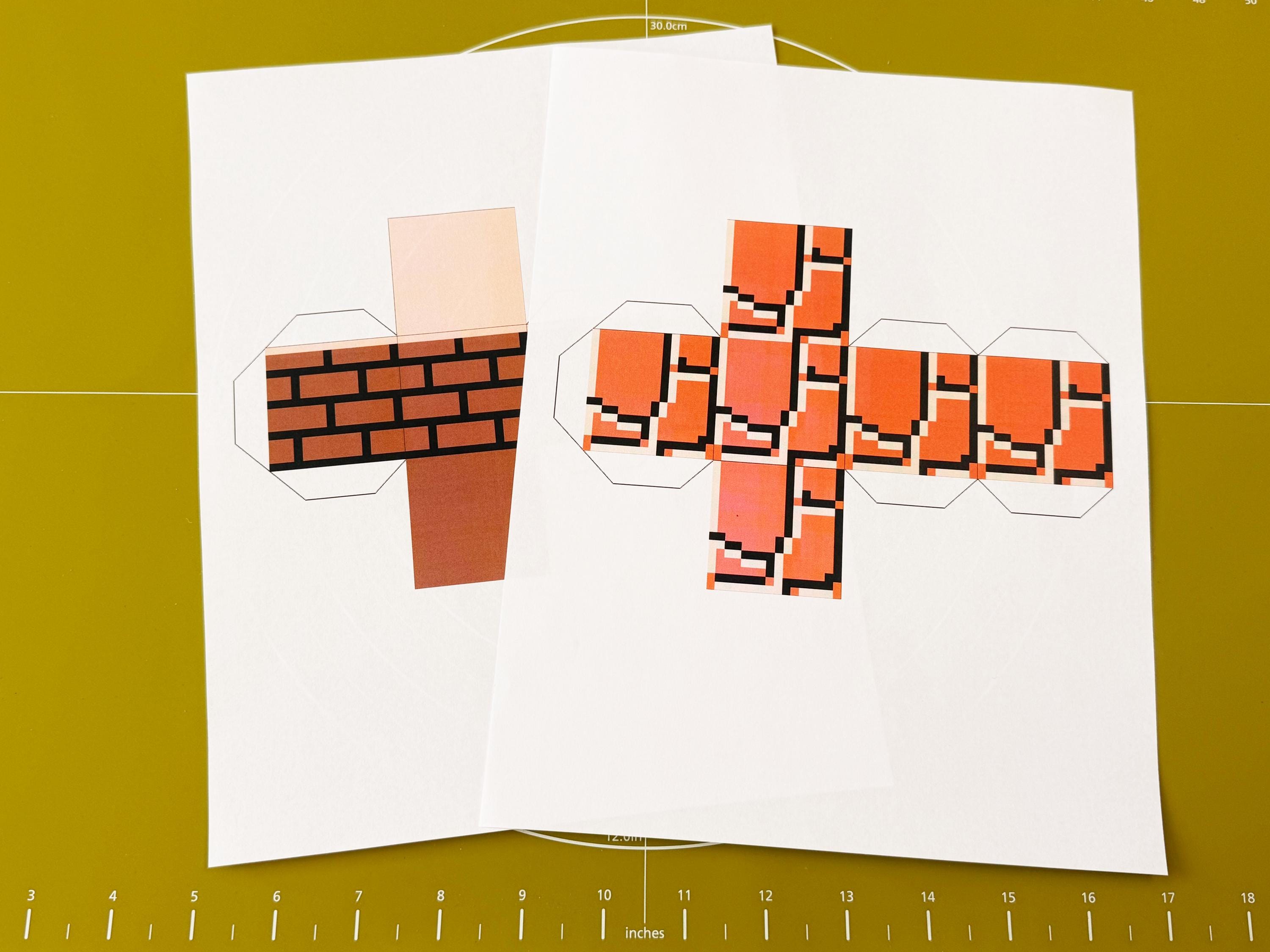 Super Mario Bros Printable Blocks – Vintage 3D Papercraft Question ...