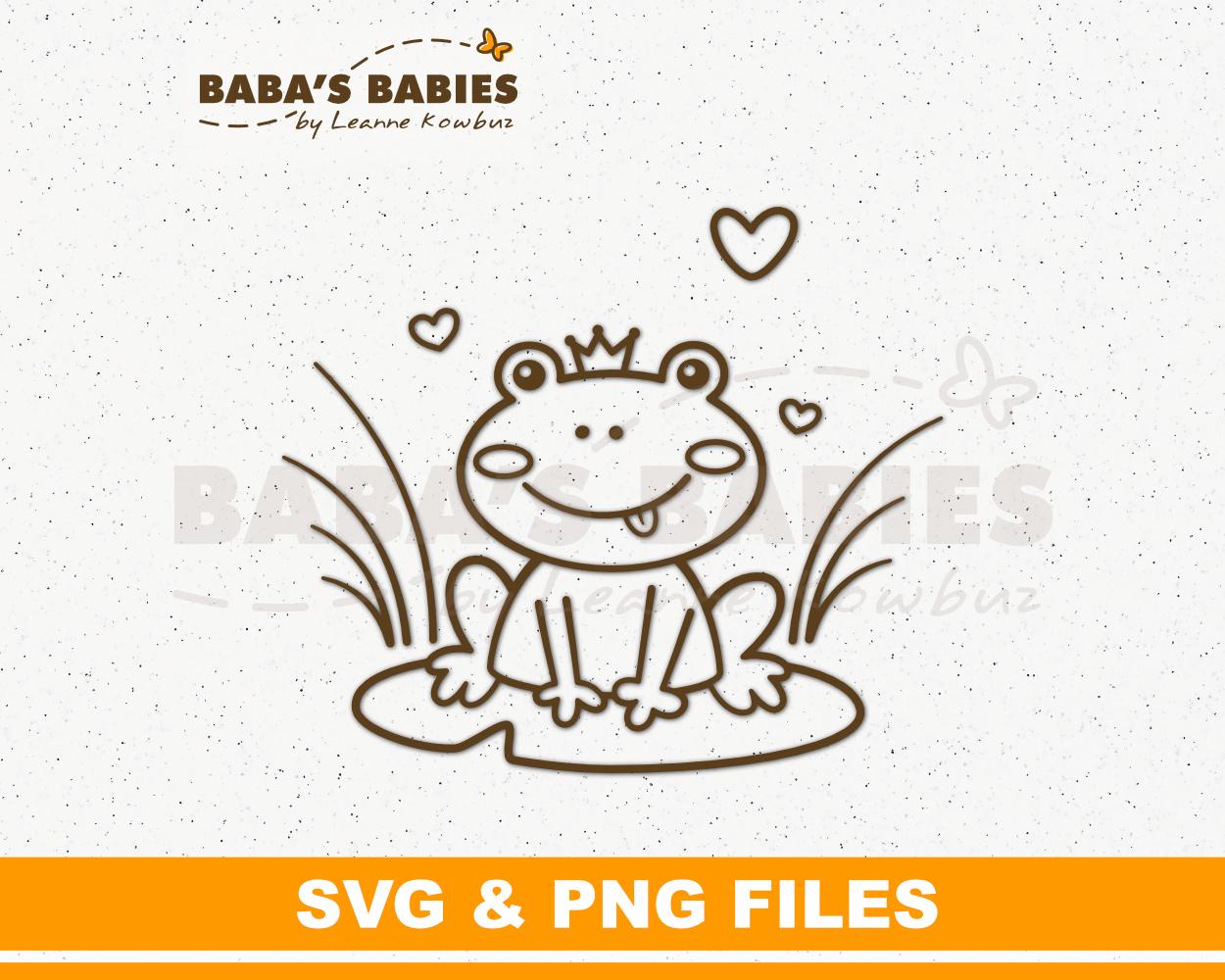 Frog Prince SVG, Frog Prince PNG, Cute Frog Clipart, Kawaii Frog Prince ...