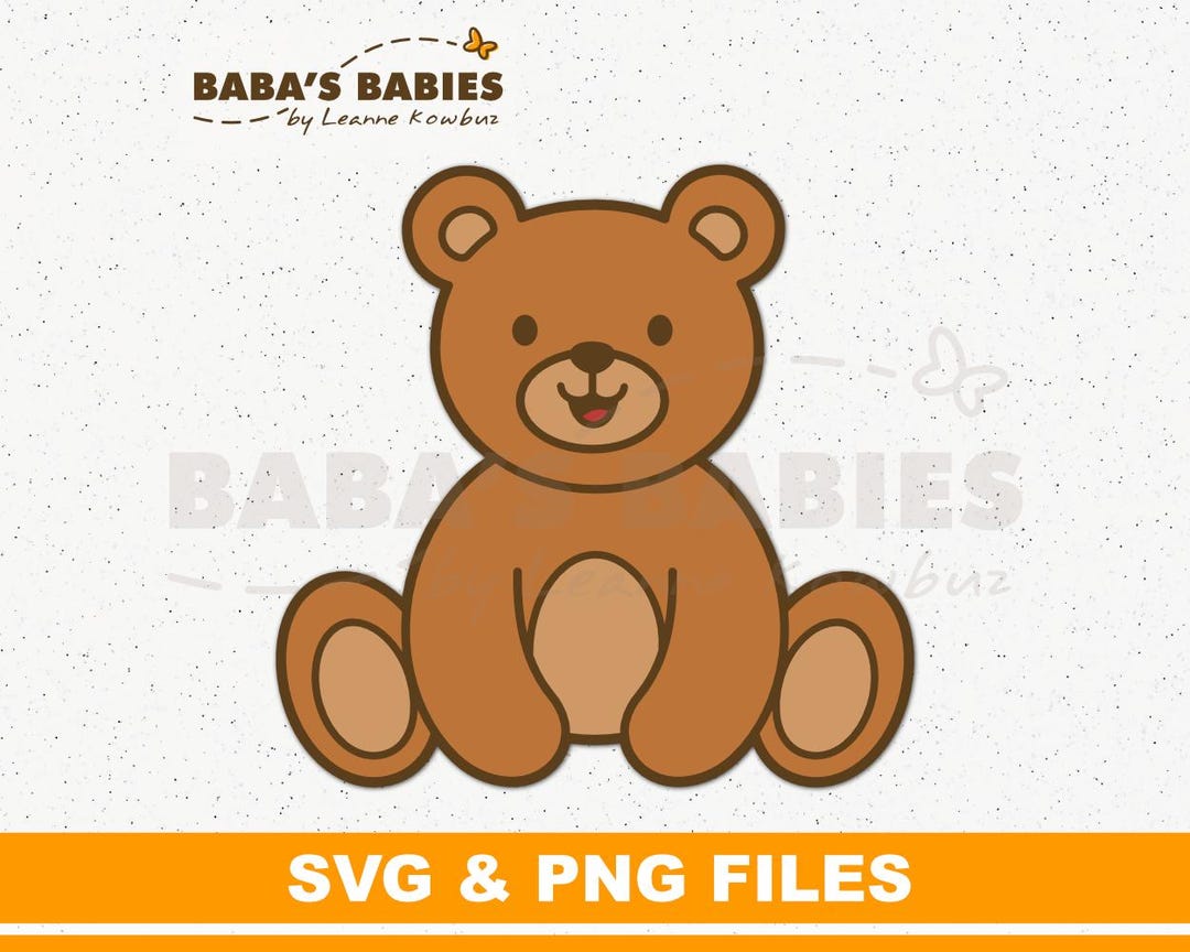 Cute Teddy Bear SVG Cute Teddy Bear PNG Little Bear SVG Bear Clipart ...