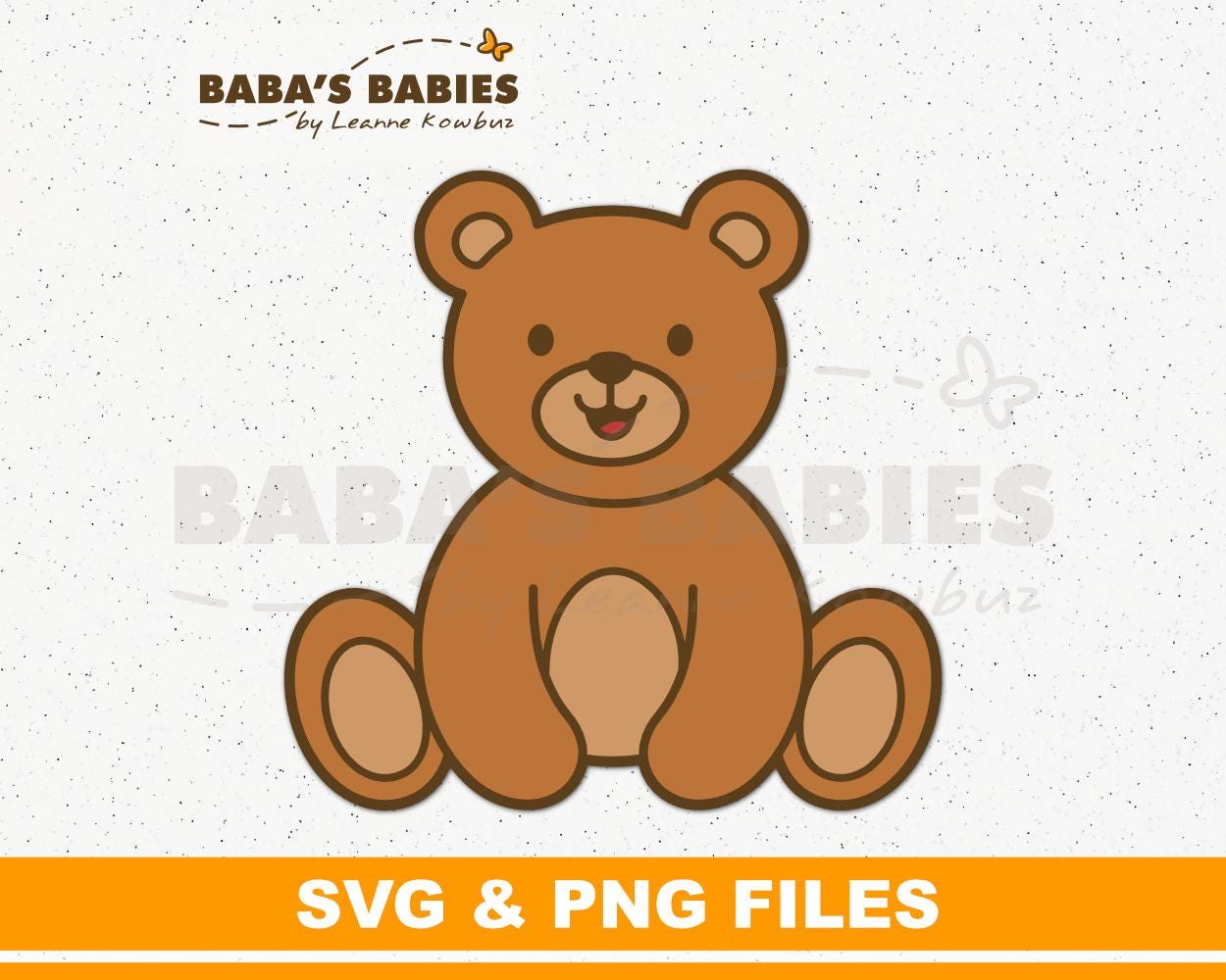 Cute Teddy Bear SVG | Cute Teddy Bear PNG | Little Bear SVG | Bear ...