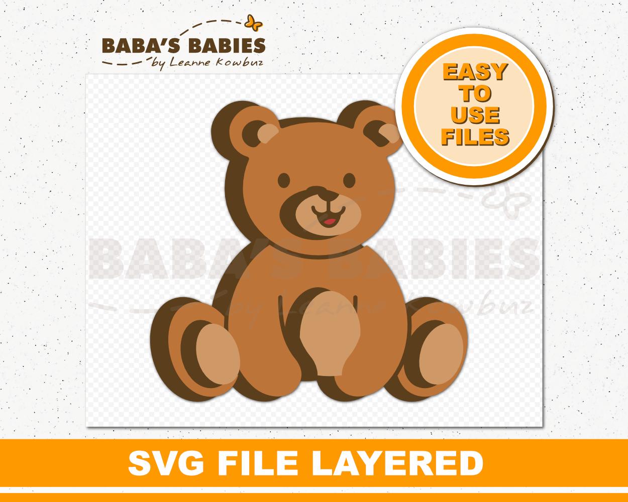 Cute Teddy Bear SVG | Cute Teddy Bear PNG | Little Bear SVG | Bear ...