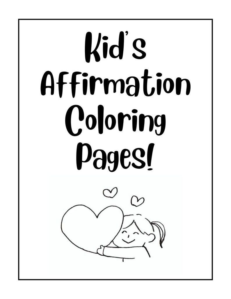Kid's Affirmation Coloring Pages! - Etsy