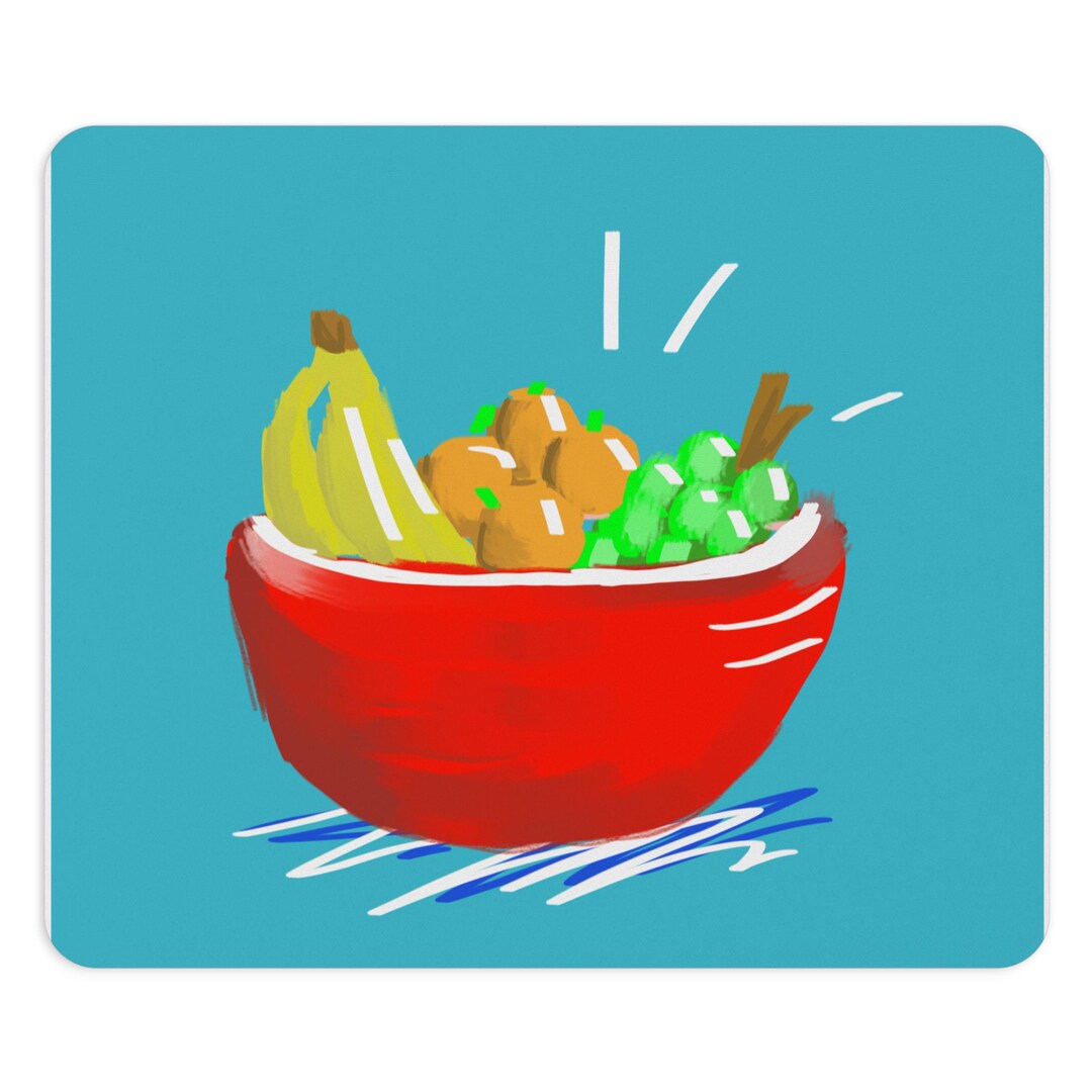 Colorful Fruit Bowl Mouse Pad | Fun Office Decor, Desk Accessory, Gift ...