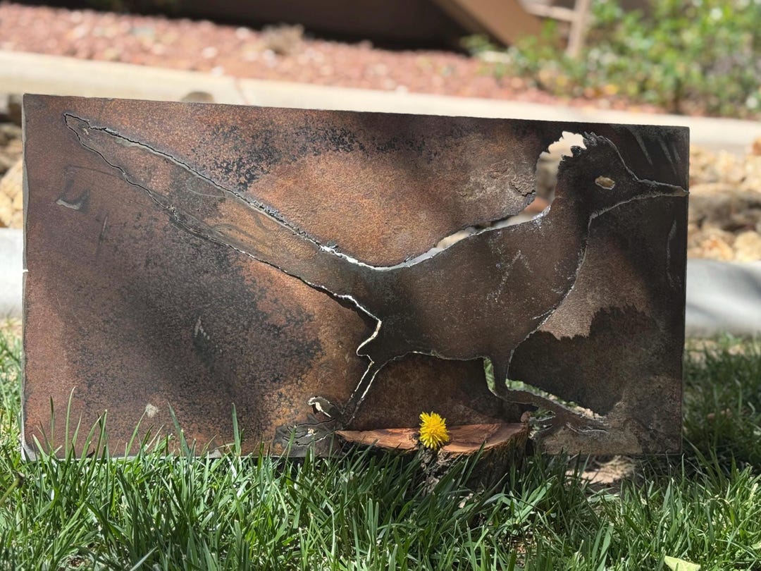 Roadrunner Metal Art Sculpture – Handmade Desert Wall Decor – Cedar ...