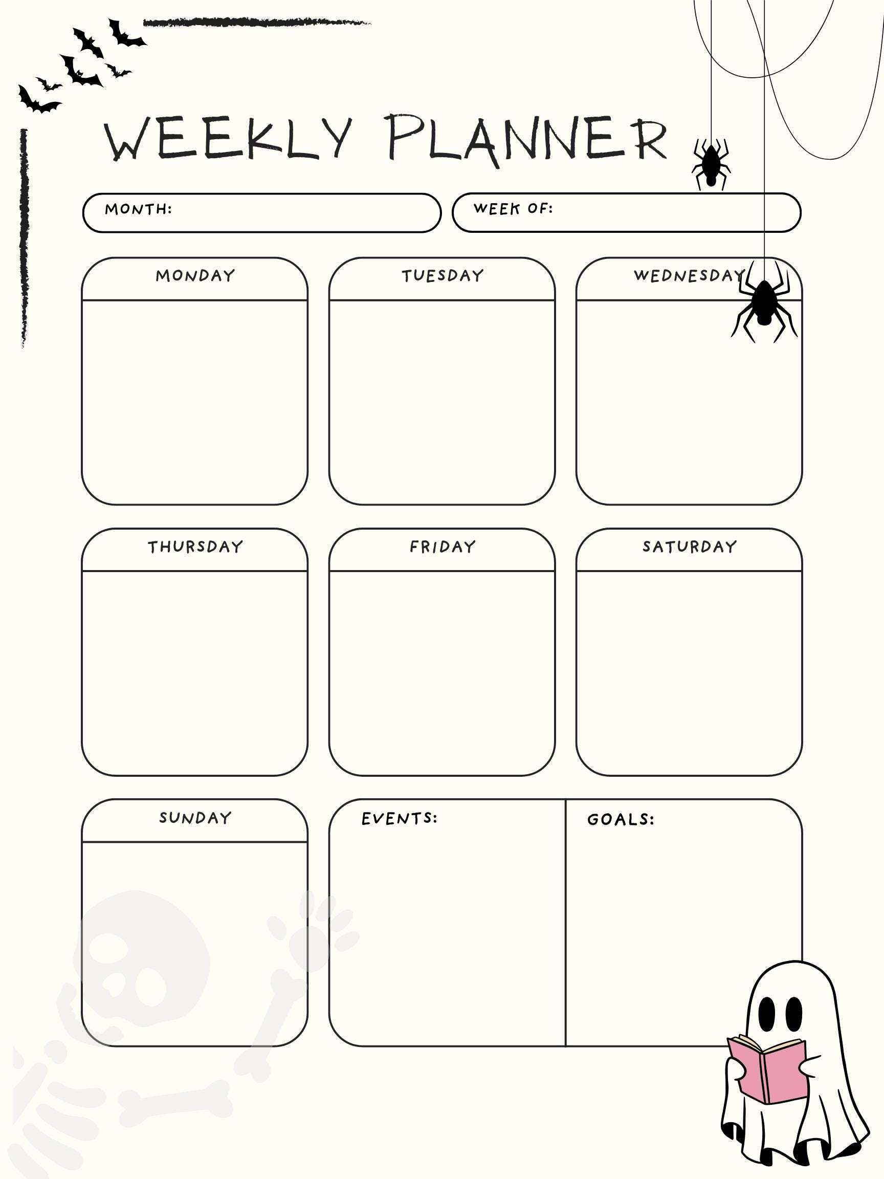 Spooky Weekly Planner - Etsy