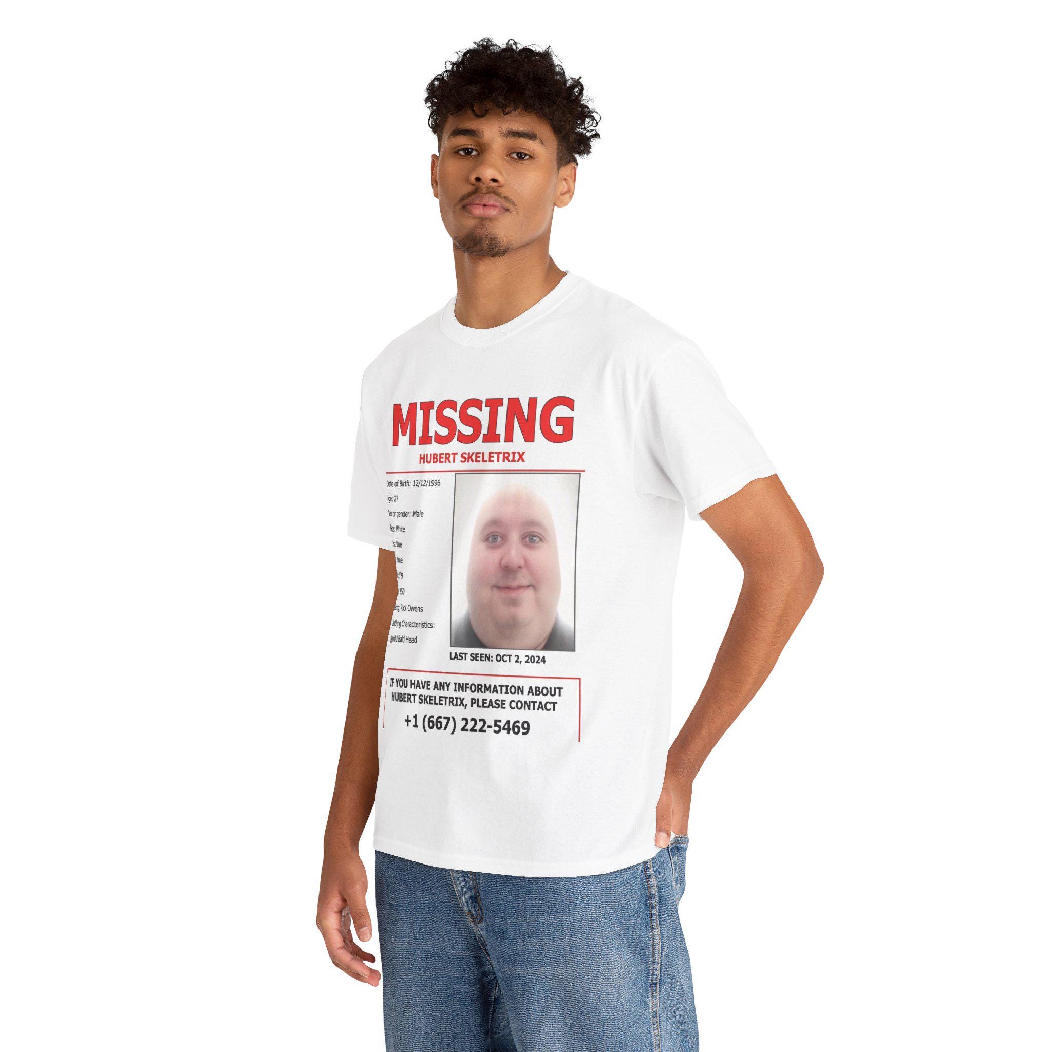 Hubert Skeletrix Missing Poster Tee - Etsy
