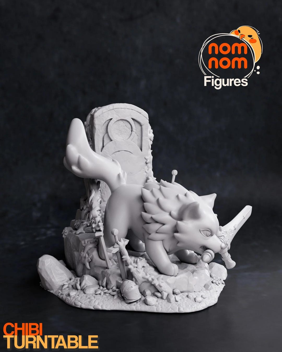 Chibi Great Grey Wolf Sif | 3" Resin Model Kit | DIY Dark Souls ...