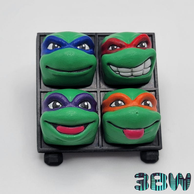 TMNT Keycap Set | Handpainted Resin Artisan Caps | Cherry MX | Leonardo ...