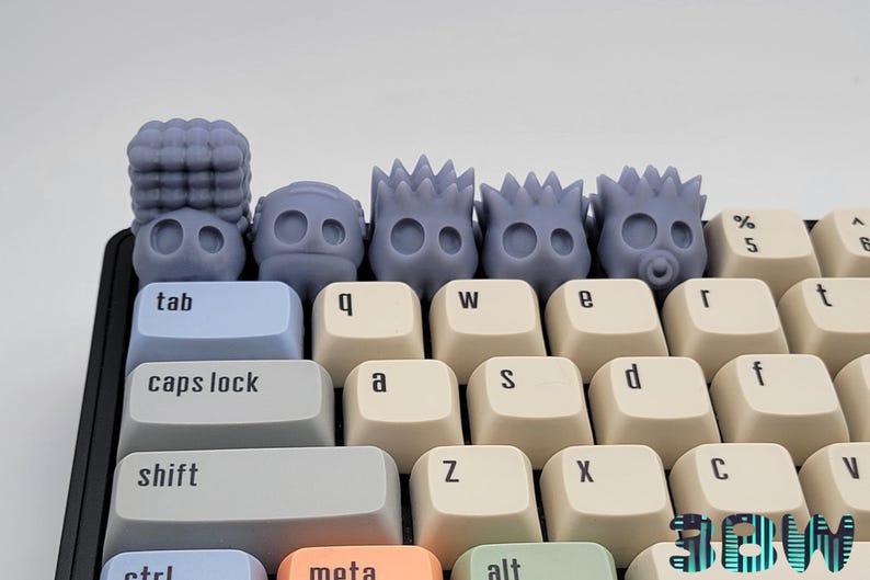 Skeleton Simpsons Keycaps - UNPAINTED – Artisan Cherry MX | Handpainted ...