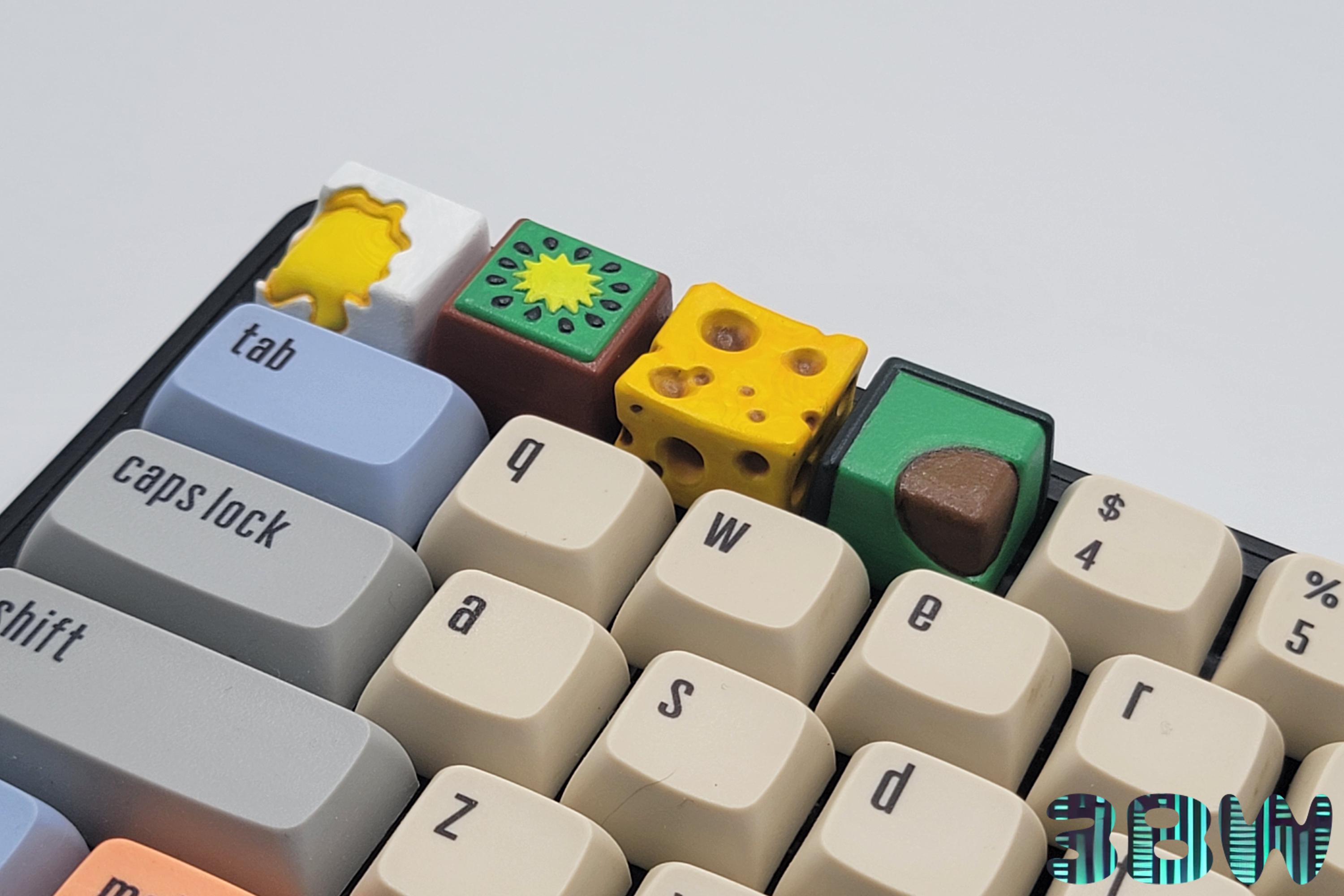 Handpainted Food Keycap Set | Resin Artisan Caps | Cherry MX Mechanical ...
