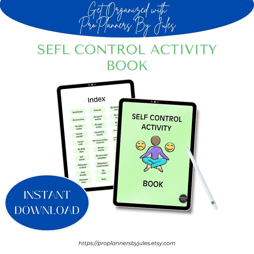 Self Control Activity Book: Fun Exercises, Worksheets to Build Focus ...