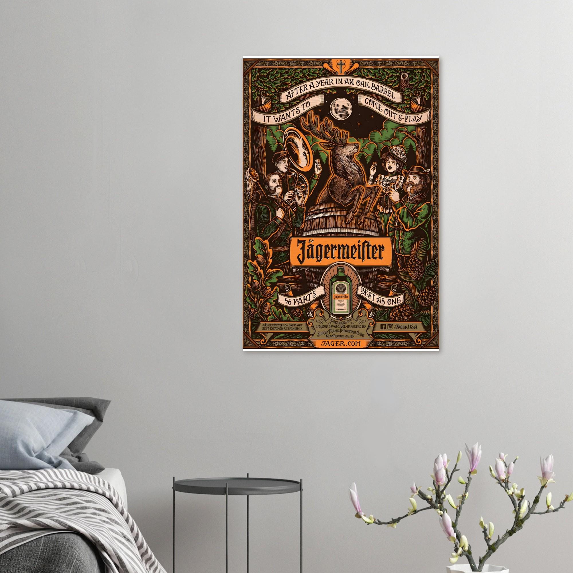Jagermeister Poster | Vintage Jagermeister Poster | Jagermeister Gift ...
