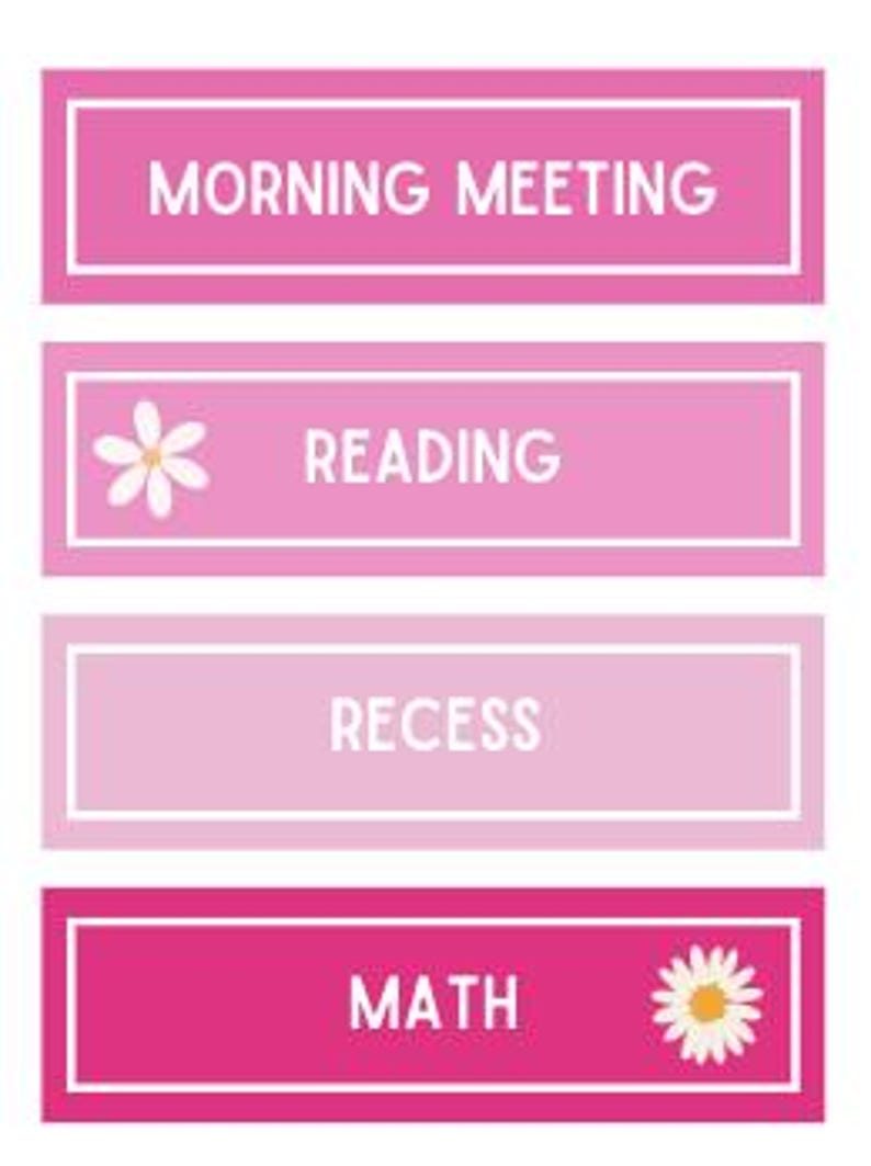 Editable Pink Classroom Decor: Schedule, Bulletin Board Banners ...