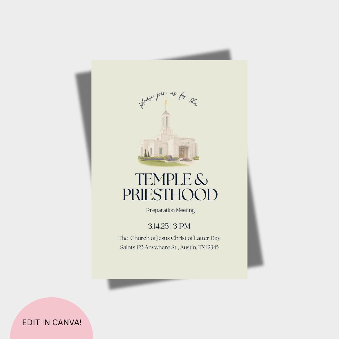 Temple and Priesthood Preparation Meeting, LDS Primary Template, Temple ...