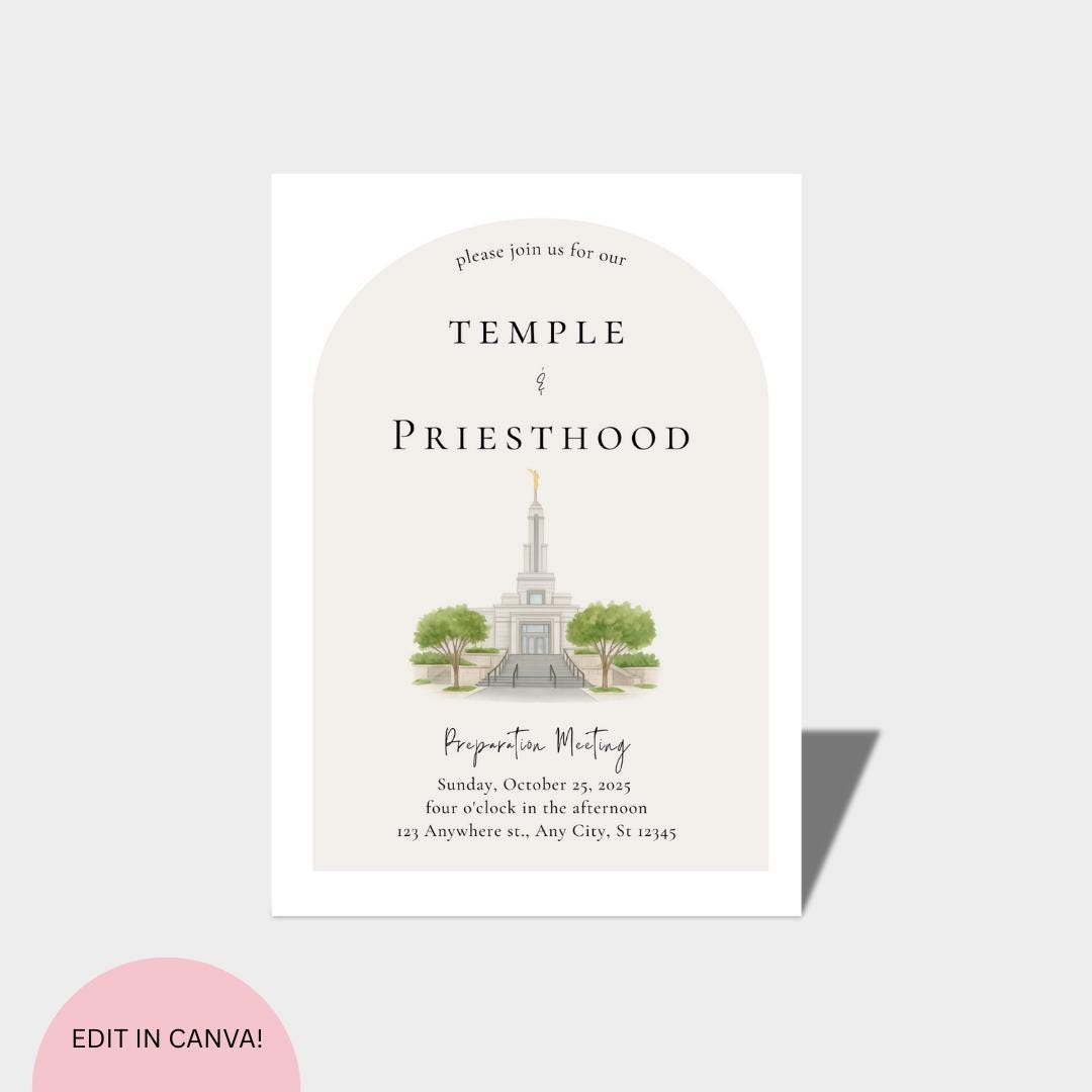 Temple and Priesthood Preparation Meeting Template, Priesthood Invite ...