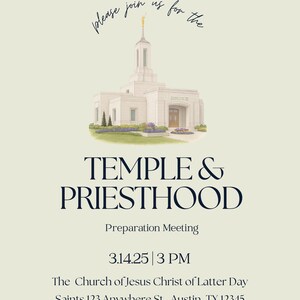 Temple and Priesthood Preparation Meeting, LDS Primary Template, Temple ...