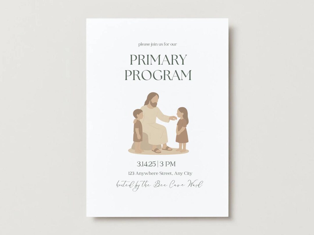 Primary Program Invite, Editable Canva Template, LDS Invite - Etsy