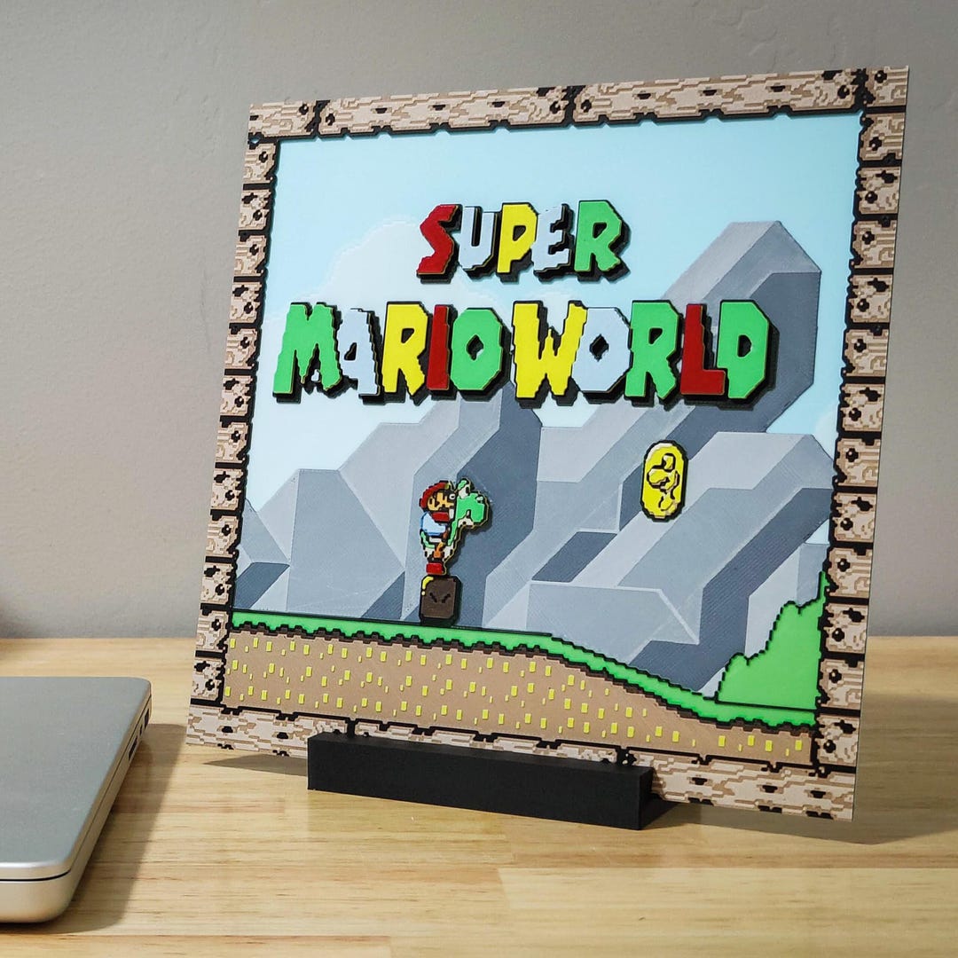 3D Super Mario World Desktop Wall Art - SNES Nostalgia Decor - Etsy