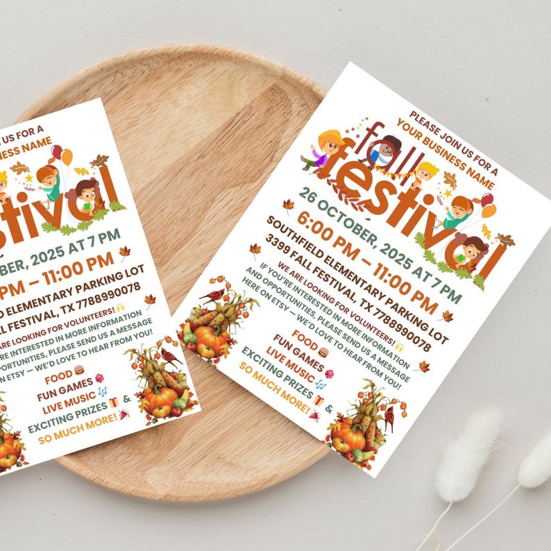 Fall Harvest Festival Invitation | Editable Pumpkin Patch Flyer - Etsy