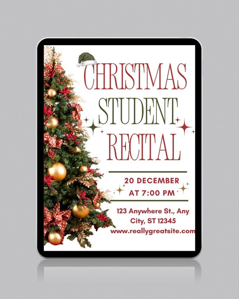 Christmas Music Recital Program Template | Editable Canva Printable - Etsy