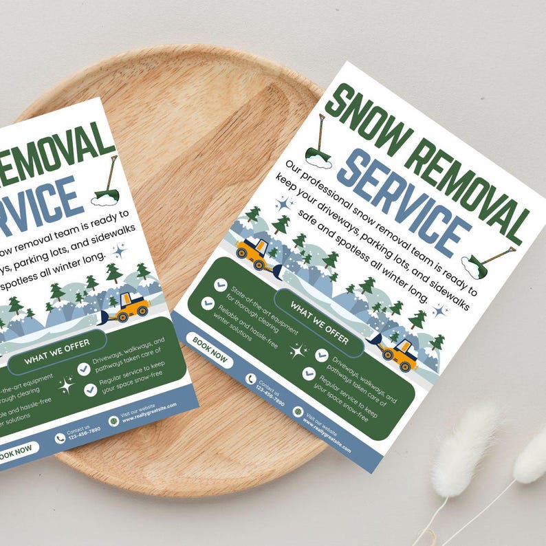 Snow Removal Flyer Template, Editable Winter Plowing Design (canva) - Etsy