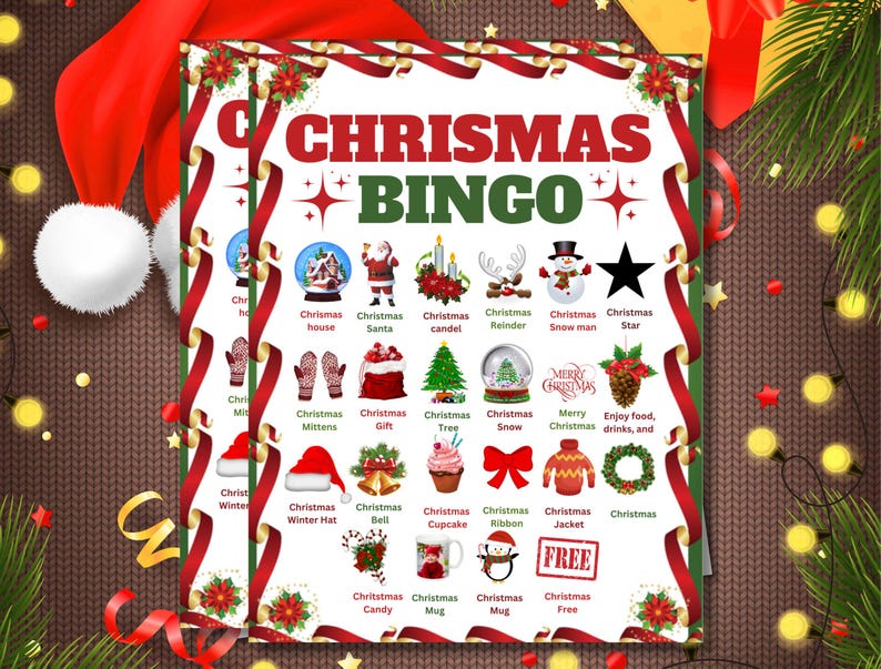Printable Christmas Bingo Cards: Holiday Family Game (PDF) - Etsy