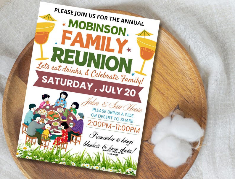 Editable Family Reunion Invitation Template | Cousin Reunion Flyer ...