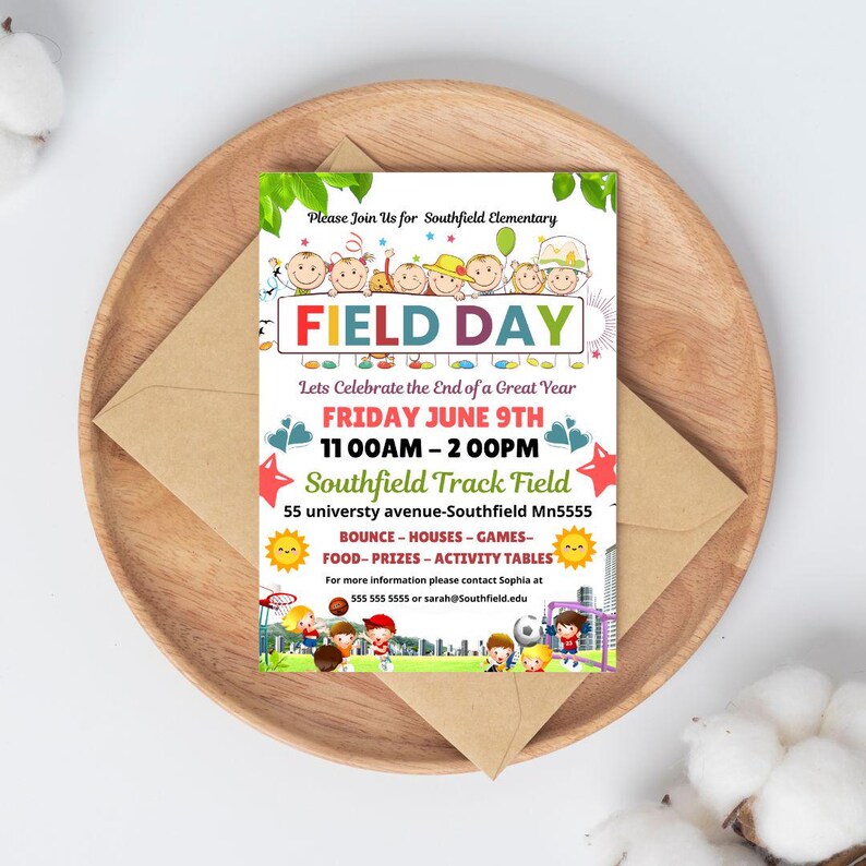 Editable School Field Day Flyer Template for Kids – Olympic Fun Day ...