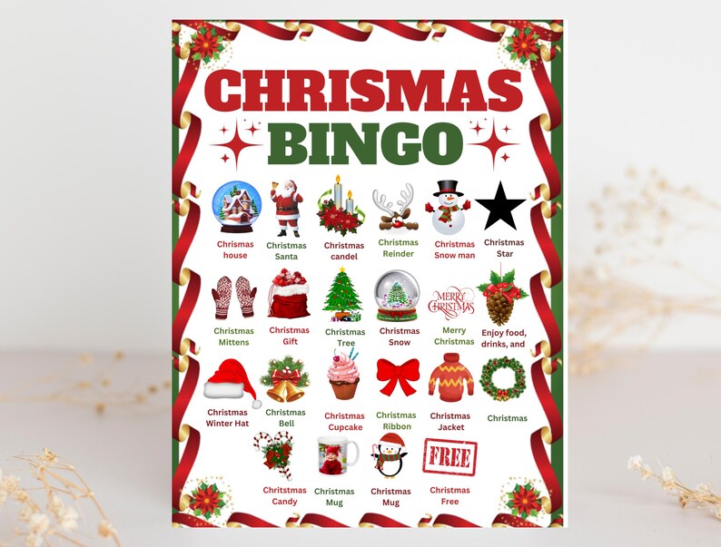 Printable Christmas Bingo Cards: Holiday Family Game (PDF) - Etsy