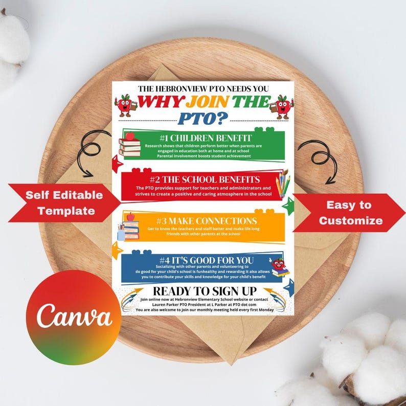 Printable & Editable PTO PTA Recruitment Flyer Template | Parent ...