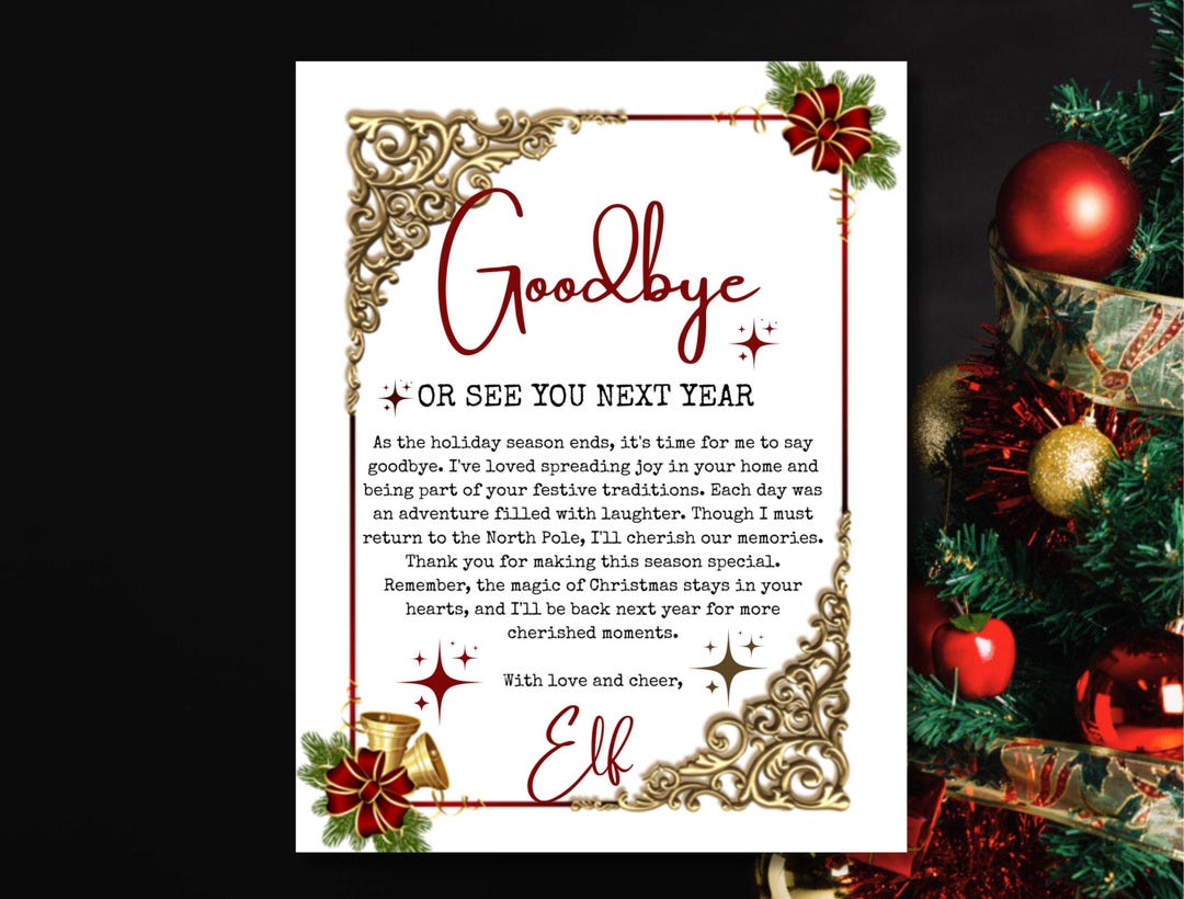 Elf Goodbye Letter, Editable Elf Departure Letter, Christmas Elf ...