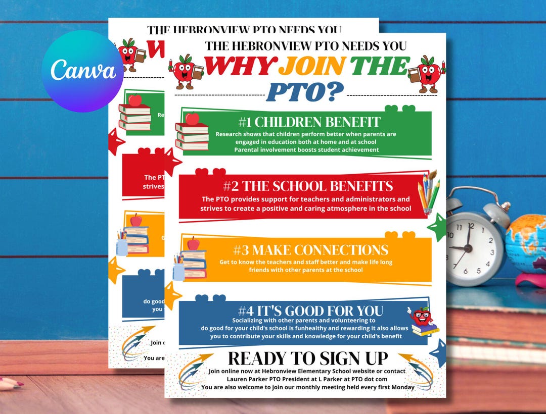 Editable PTO PTA Recruitment Flyer: School Volunteer Newsletter ...