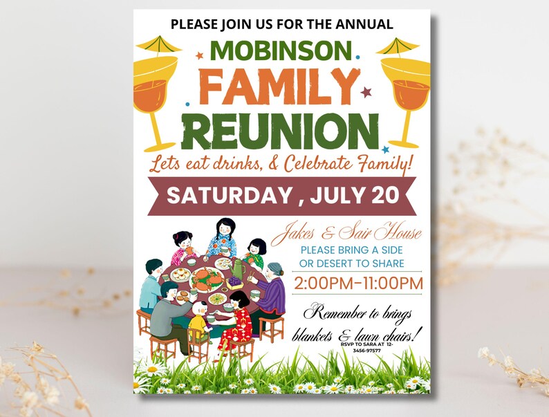 Editable Family Reunion Invitation Template | Cousin Reunion Flyer ...