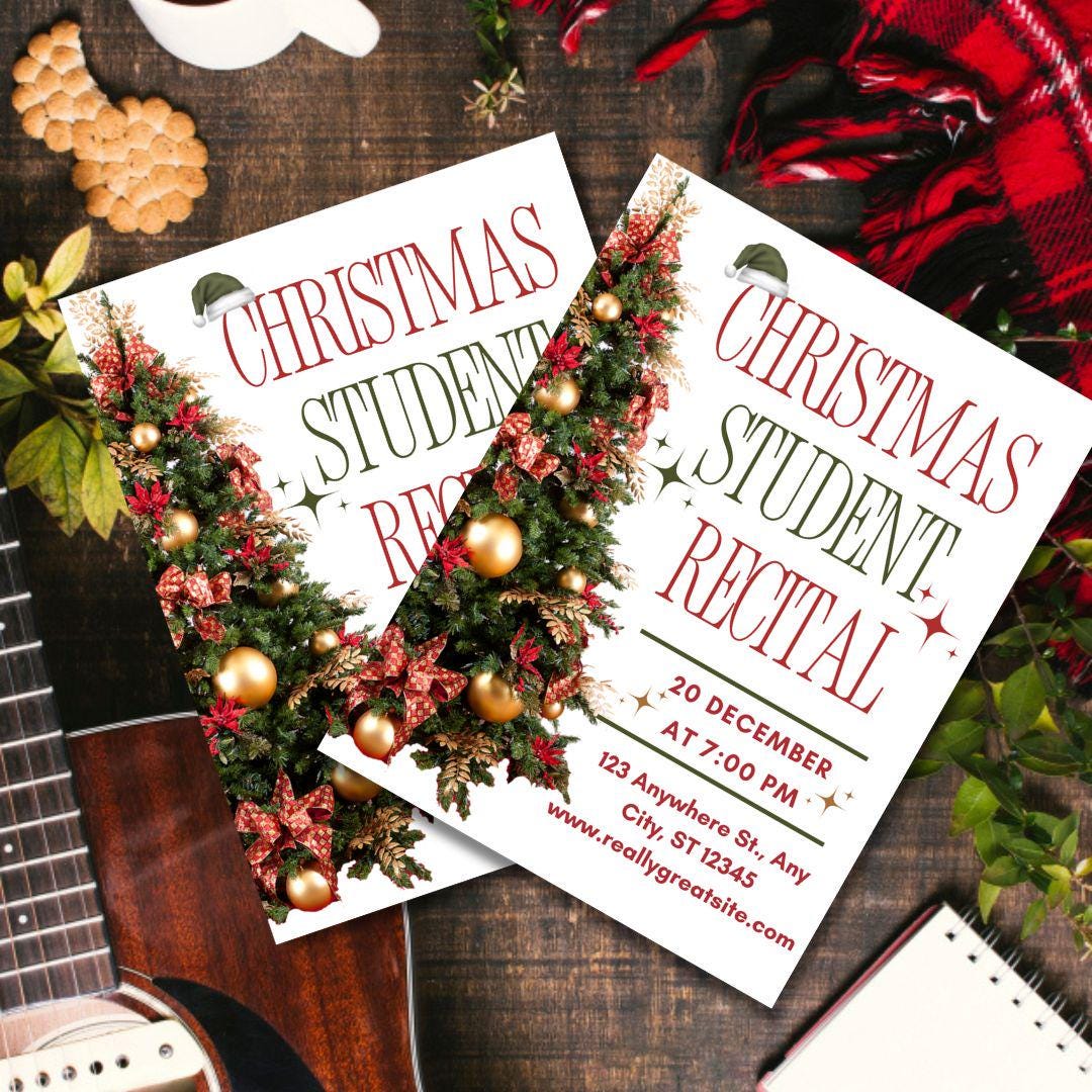 Christmas Music Recital Program Template | Editable Canva Printable - Etsy