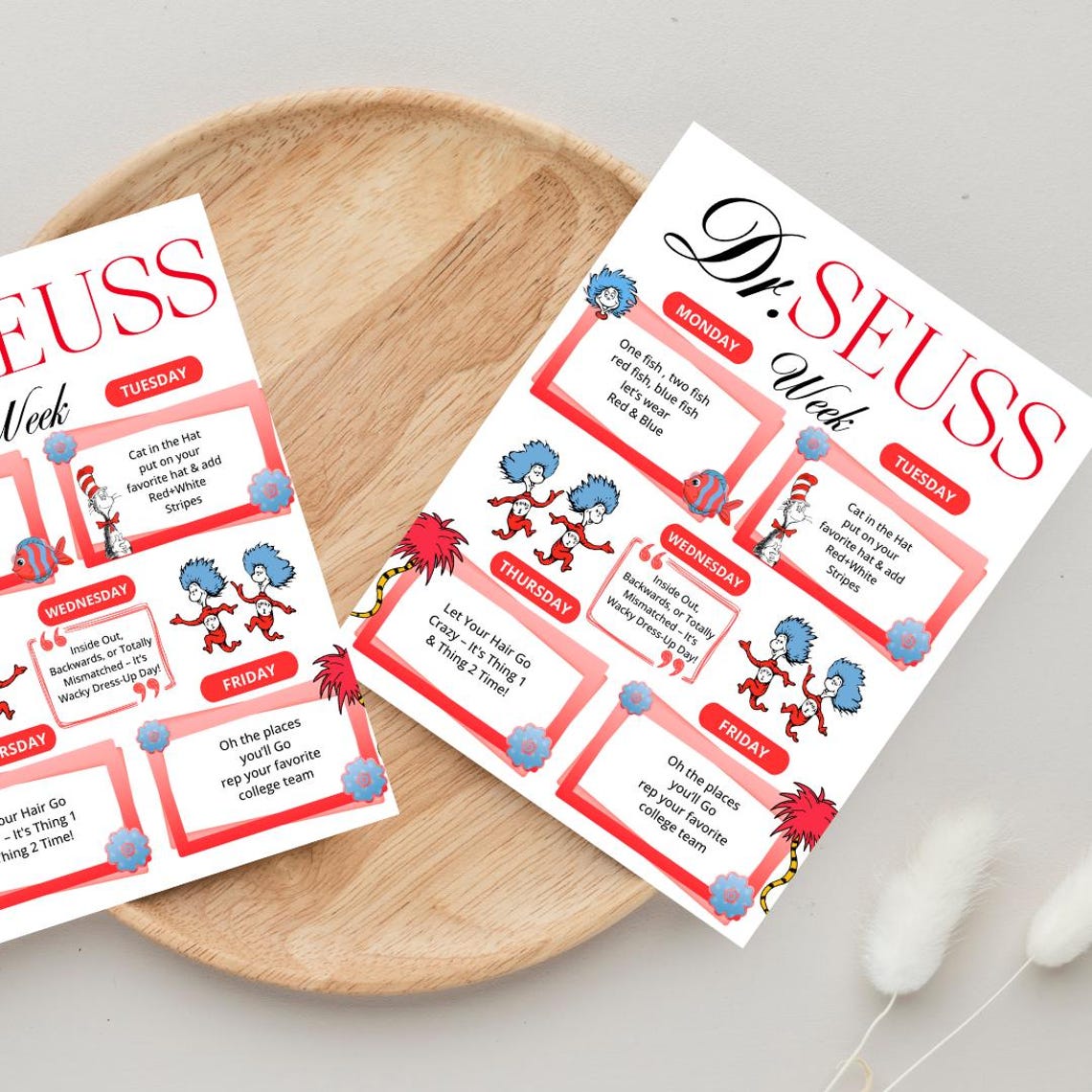 Dr. Seuss Spirit Week Flyer: Read Across America 2025, Editable Canva ...