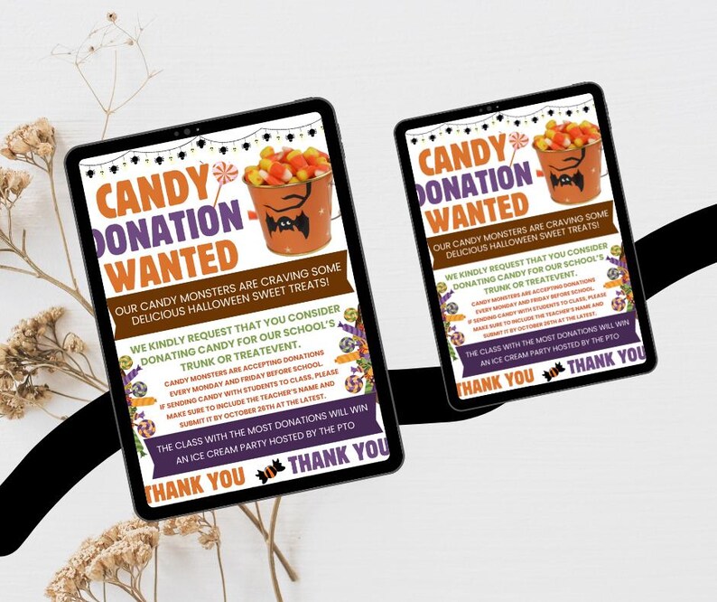 Editable Trunk or Treat Flyer: Halloween Candy Drive (canva Digital ...