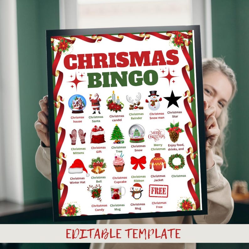 Printable Christmas Bingo Cards: Holiday Family Game (PDF) - Etsy