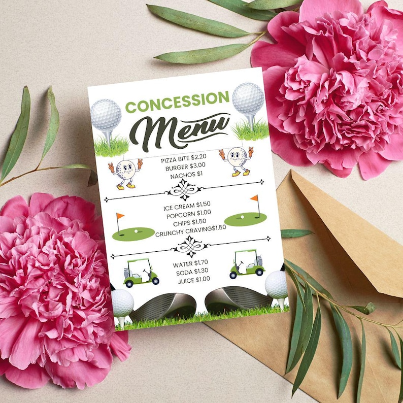Editable Golf Concession Stand Menu Template - Printable Concession ...