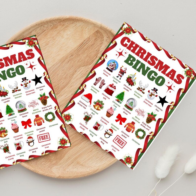 Printable Christmas Bingo Cards: Holiday Family Game (PDF) - Etsy