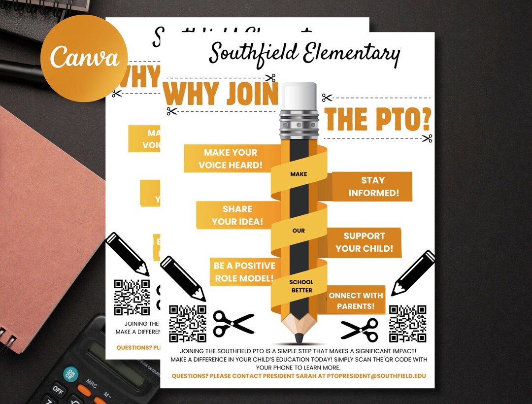 Editable PTA Flyer Template | Why Join the PTO Infographic | School ...