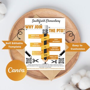 Editable PTA Flyer Template | Why Join the PTO Infographic | School ...