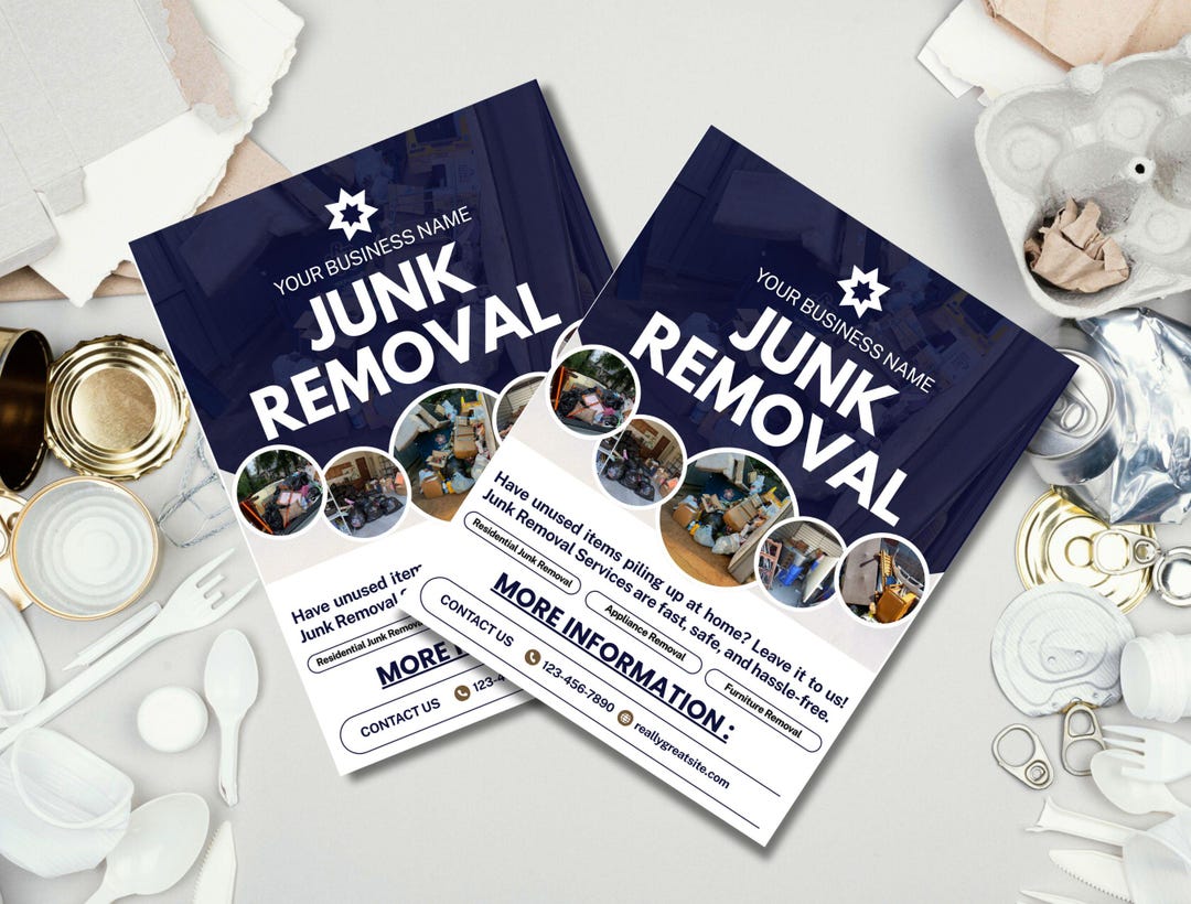 Junk Removal Service Flyer | Trash Hauling Ad (editable Canva Template ...