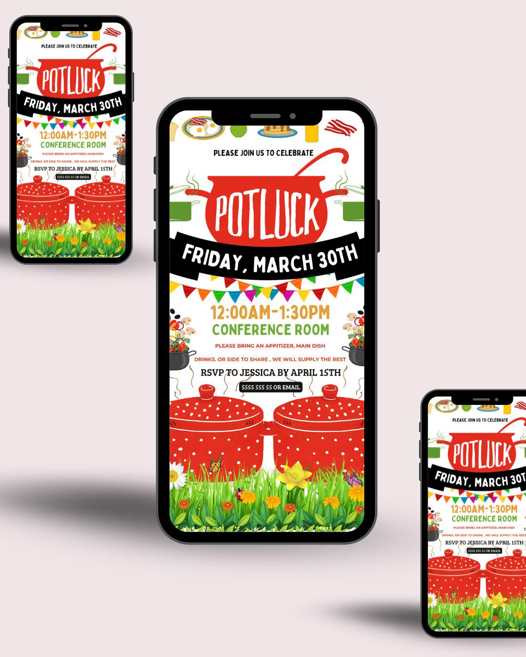 Editable Potluck Invitation Template: DIY Luncheon Flyer (digital ...