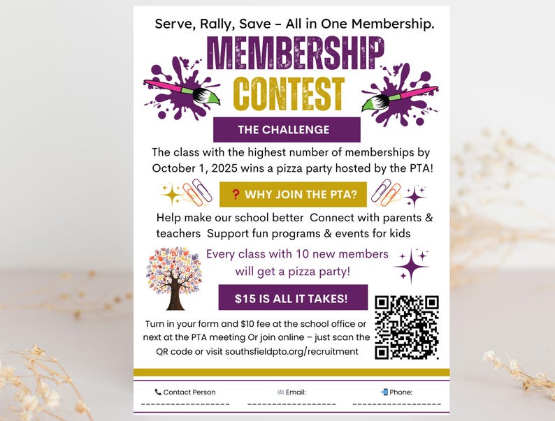 Editable PTO Flyer Template | School Fundraiser Canva | PTA Flyer ...