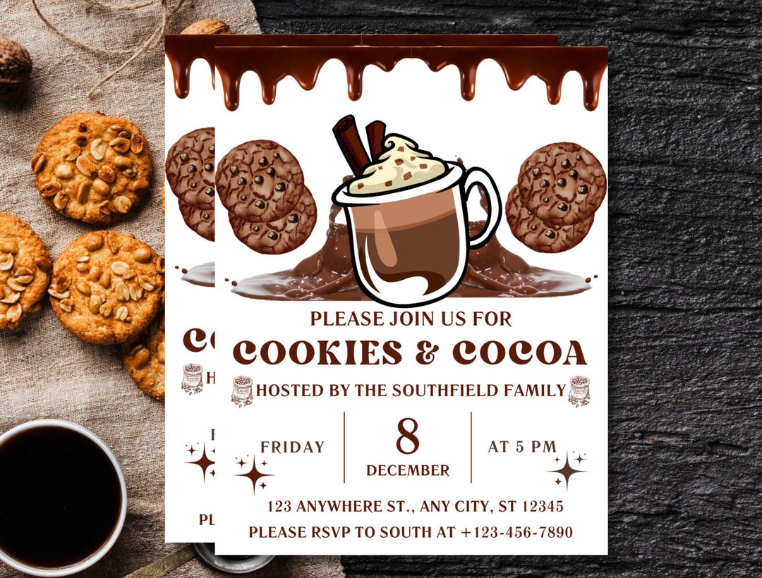 Cookies and Cocoa Invitation- Christmas Hot Chocolate Party Invite ...