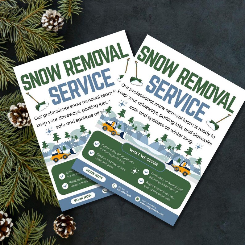Snow Removal Flyer Template, Editable Winter Plowing Design (canva) - Etsy
