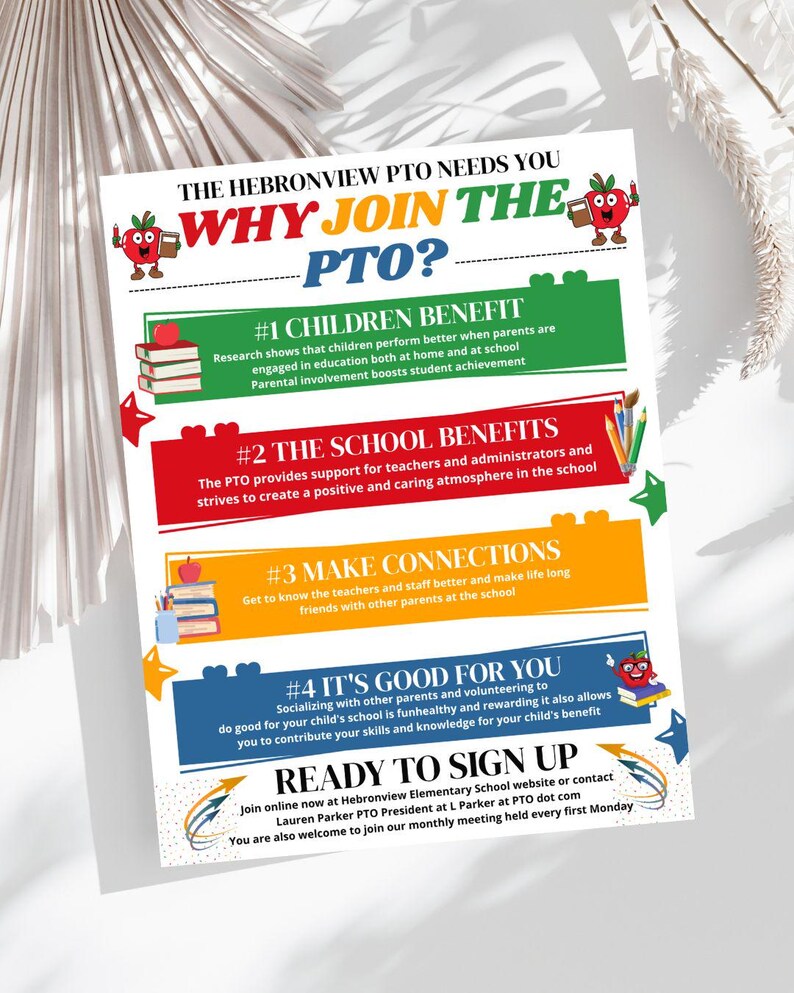 Printable & Editable PTO PTA Recruitment Flyer Template | Parent ...