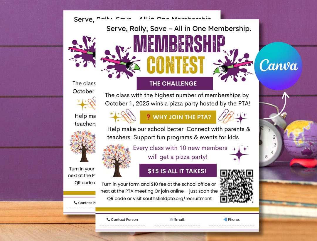 Editable PTO Flyer Template | School Fundraiser Canva | PTA Flyer ...