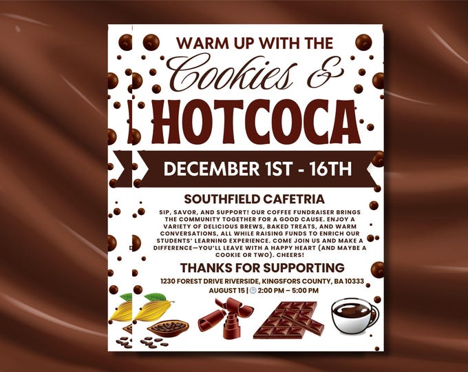 Hot Cocoa Flyer Template, Editable Hot Cocoa Bar Flyer Template, Hot ...