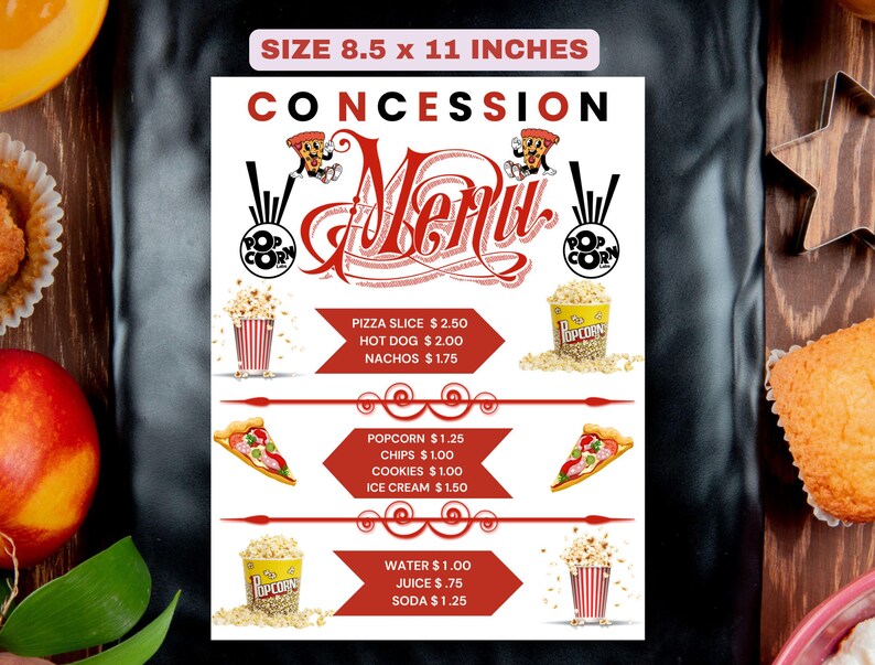 Postconcession Stand Menu Template